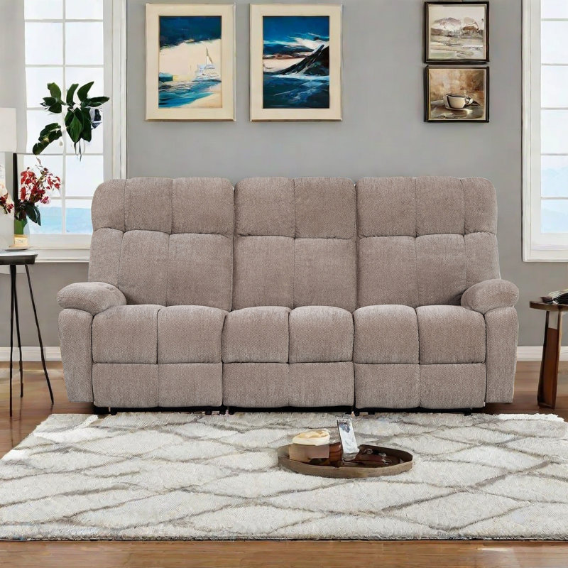 Hokku Designs 83.5" Zero Gravity Power Reclining Sofa 3 Seater With Wireless Charge , USB Ports ...